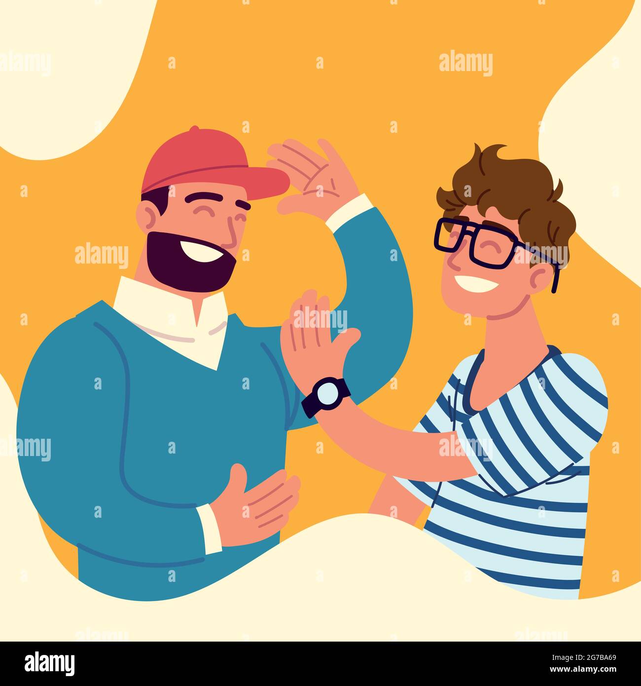 men smiling greeting Stock Vector Image & Art - Alamy