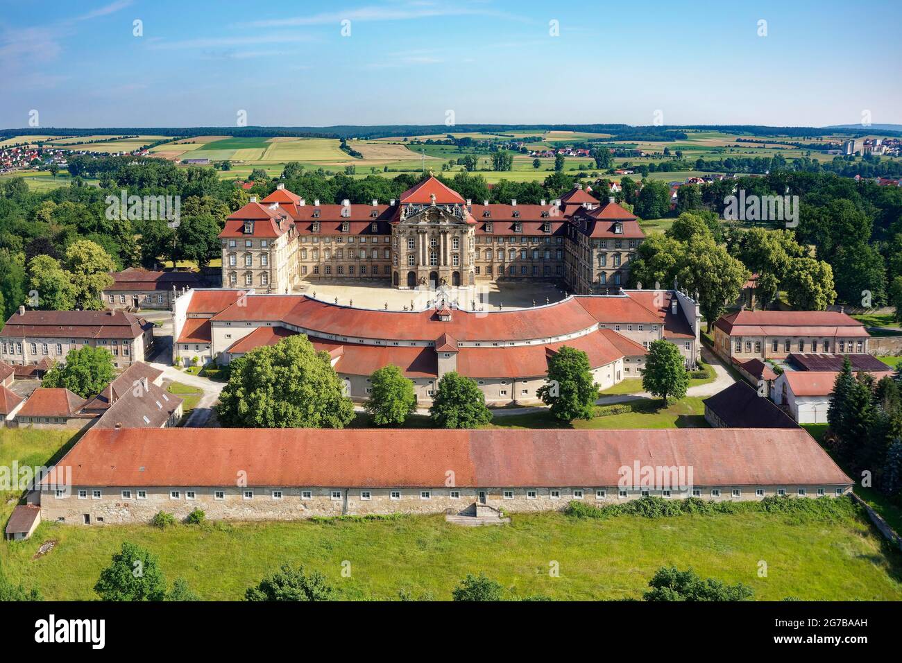 Aerial view, Weissenstein Castle, foundation building Franconian ...