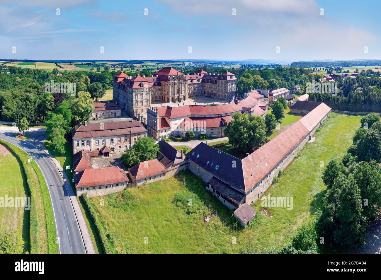 Aerial view, Weissenstein Castle, foundation building Franconian ...