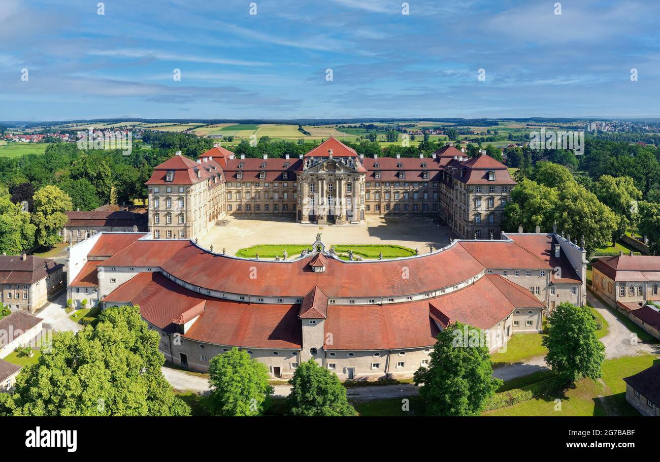Aerial view, Weissenstein Castle, foundation building Franconian ...