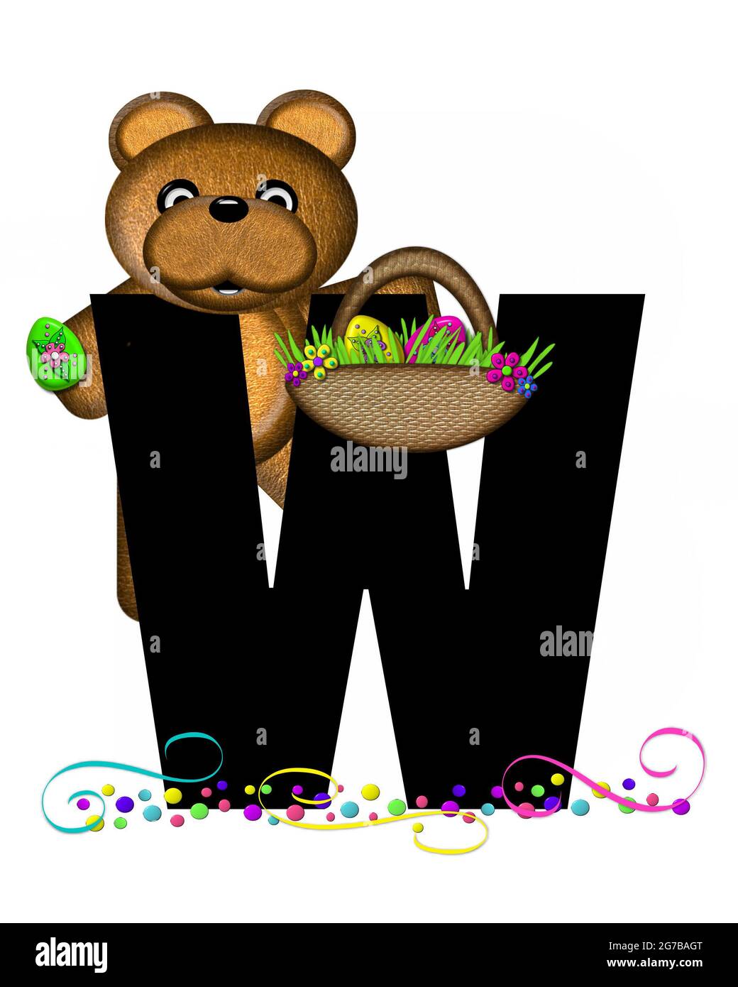 The letter W, in the alphabet set "Alphabet Teddy Easter Party," is ...