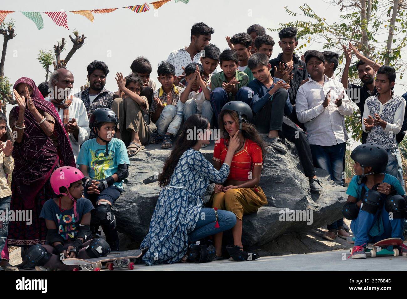 SKATER GIRL, center, from left: Amy Maghera, Rachel Saanchita Gupta ...