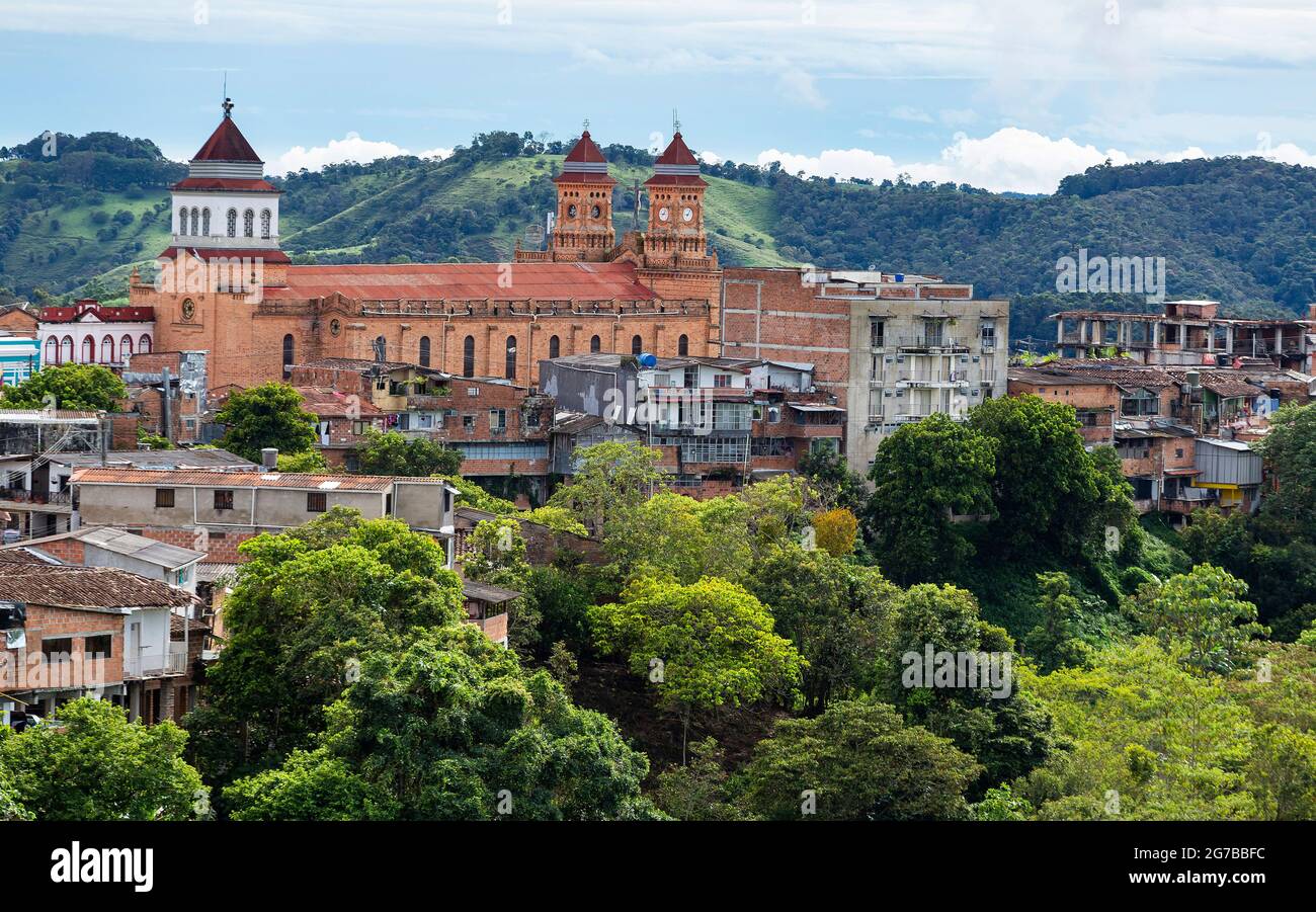 Yolombo, Antioquia - Colombia. July 11, 2021. Iglesia de San Lorenzo is ...