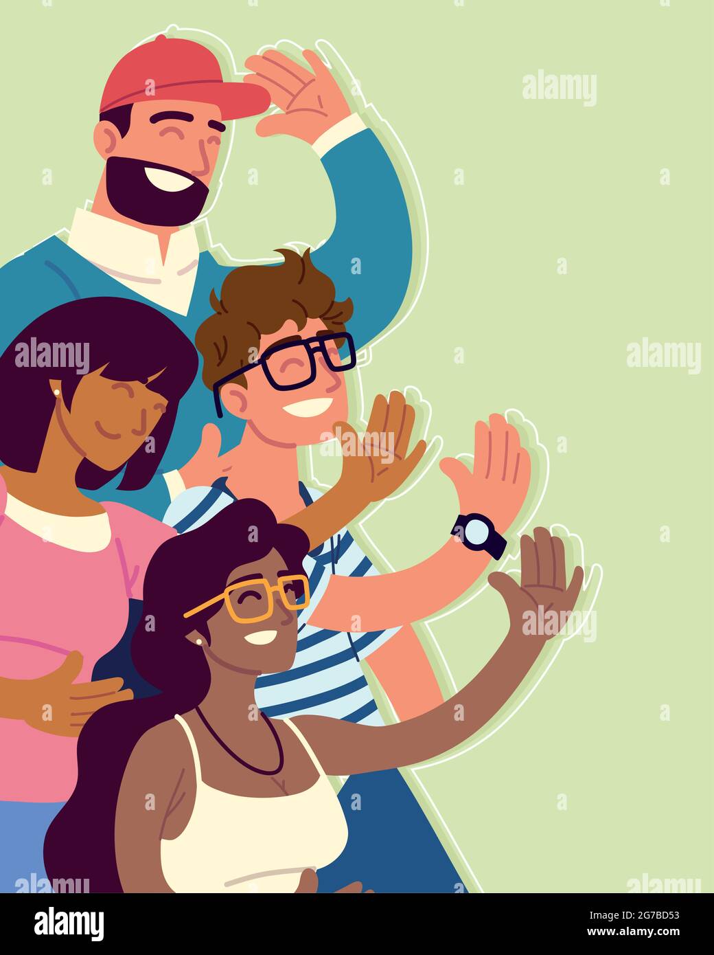group of people smiling Stock Vector Image & Art - Alamy