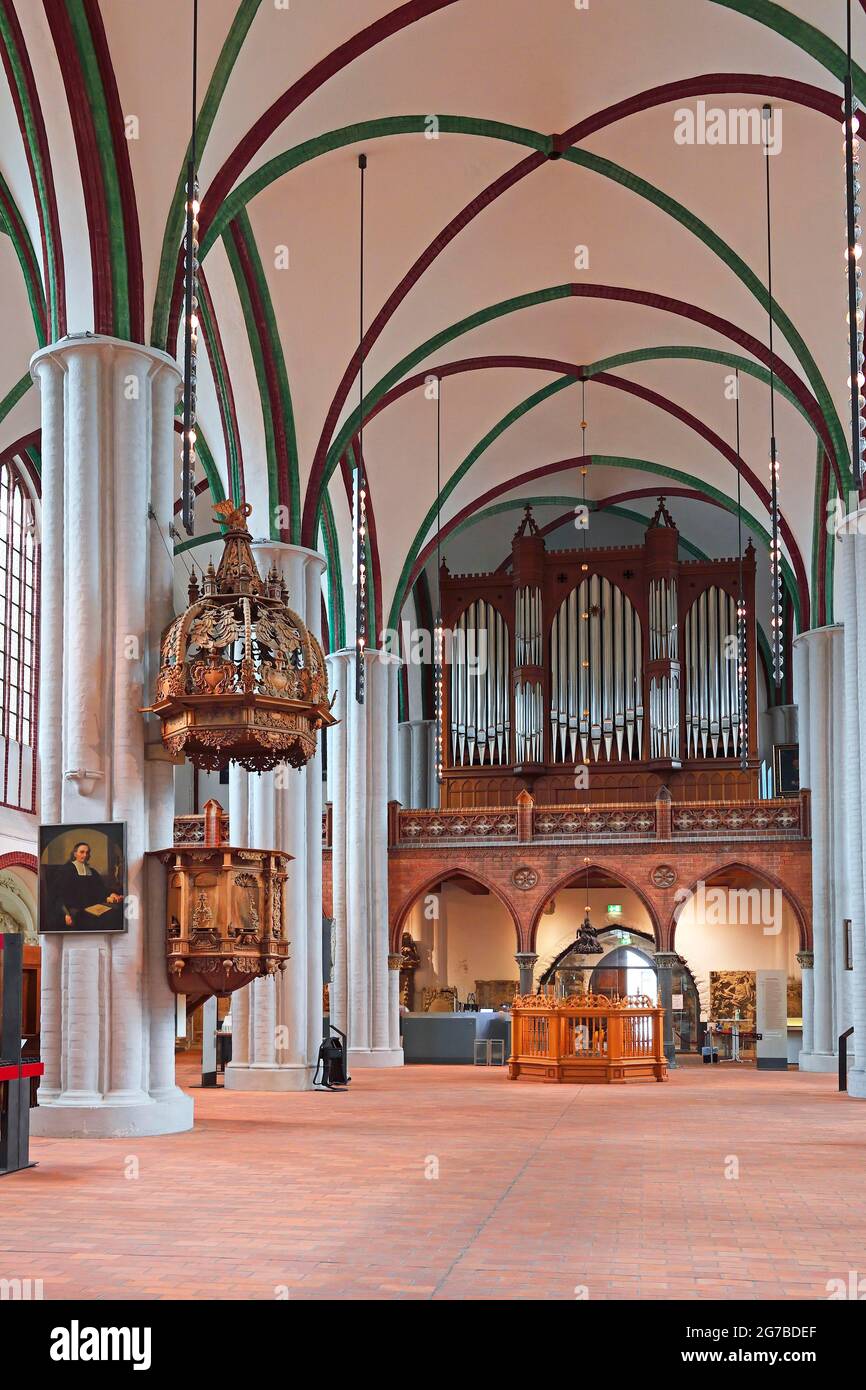 Organ loft in the renovated Nikolaikirche, Berlin, Germany Stock Photo ...