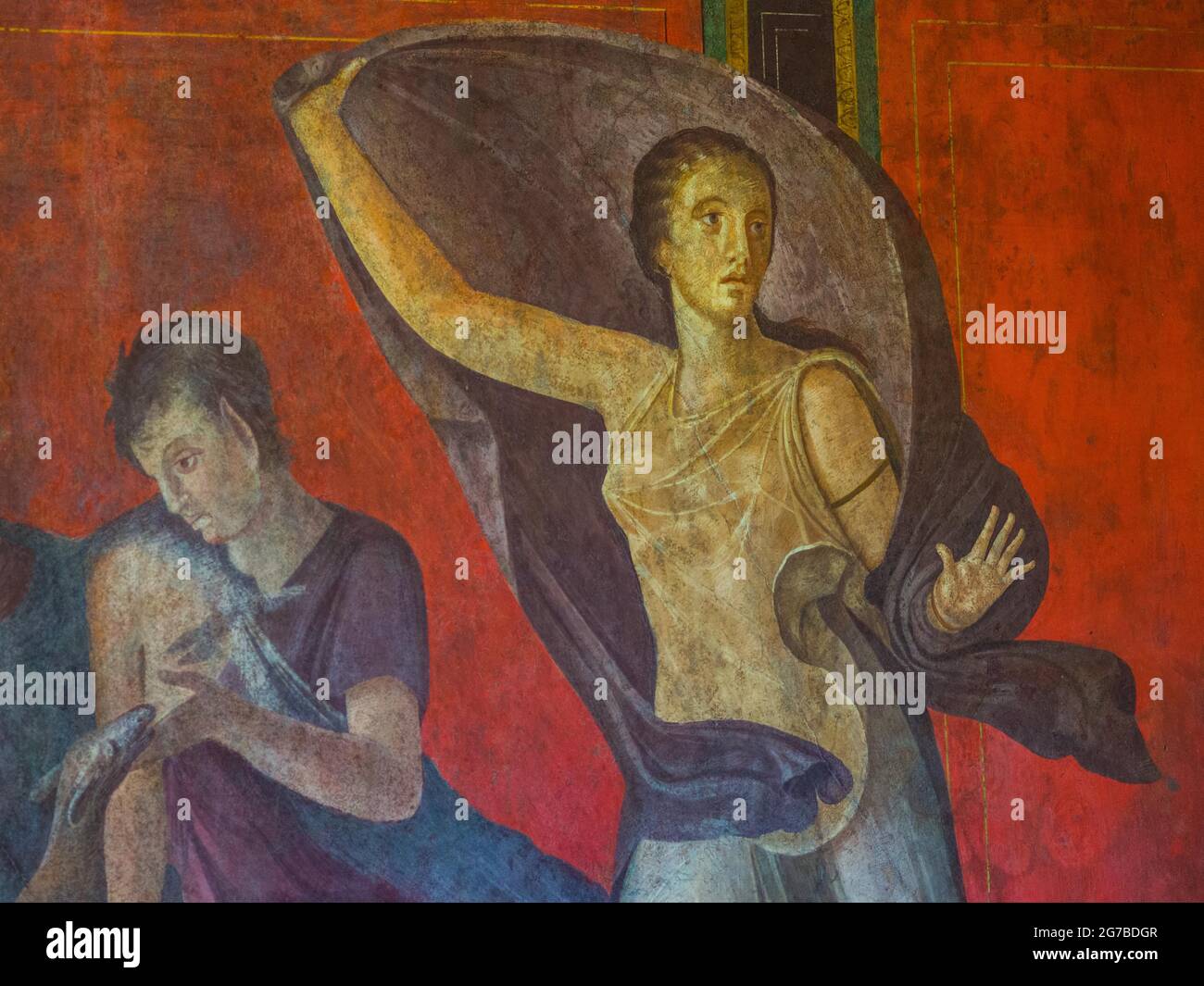 Mural, fresco, Villa dei Misteri (Mystery Villa), excavation of the ...