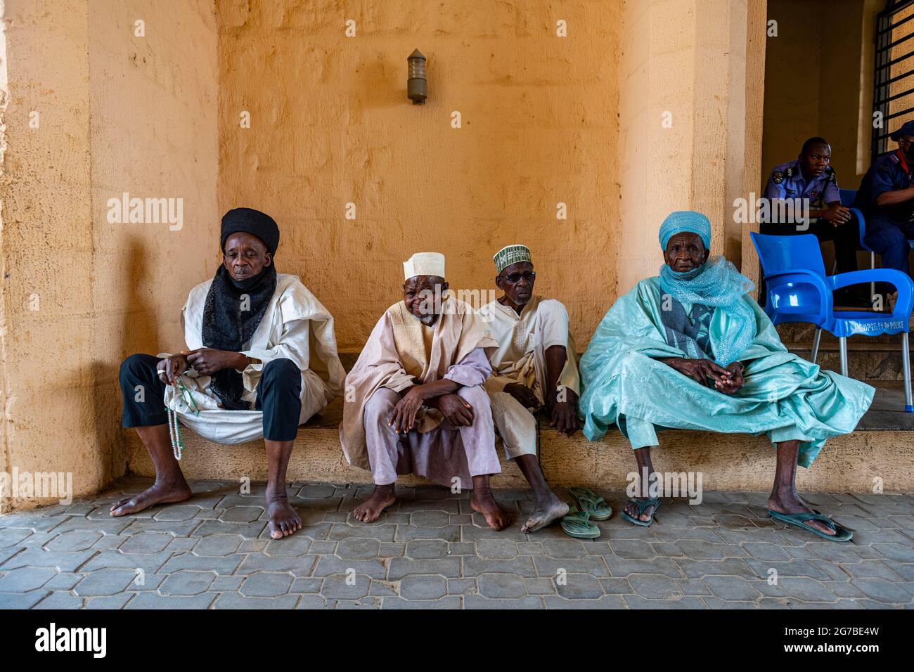 Servant waiting at the EmirÂ´s palace, Bauchi, eastern Nigeria Stock ...