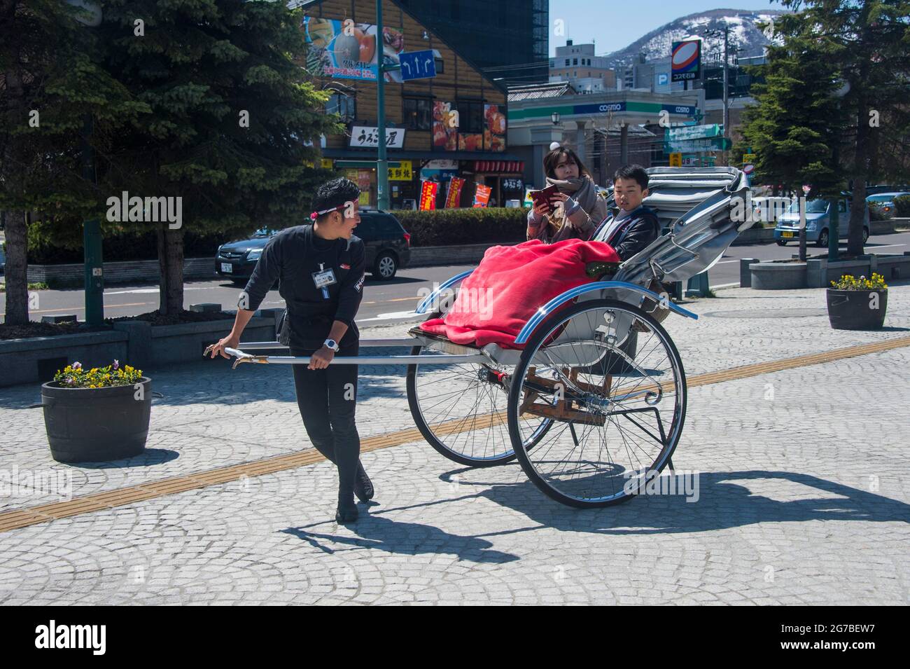 Jiriricksha a walking rickshaw, Otaru, Hokkaido, Japan Stock Photo - Alamy