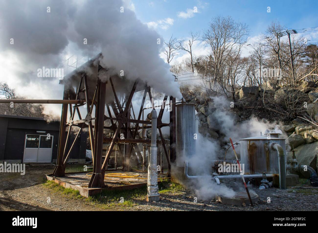 Geothermal plant, Unesco world heritage site Shiretoko National Park ...