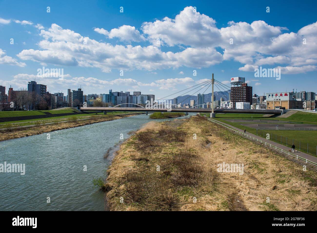Ishikari river flowing through Sapporo, Hokkaido, Japan Stock Photo - Alamy