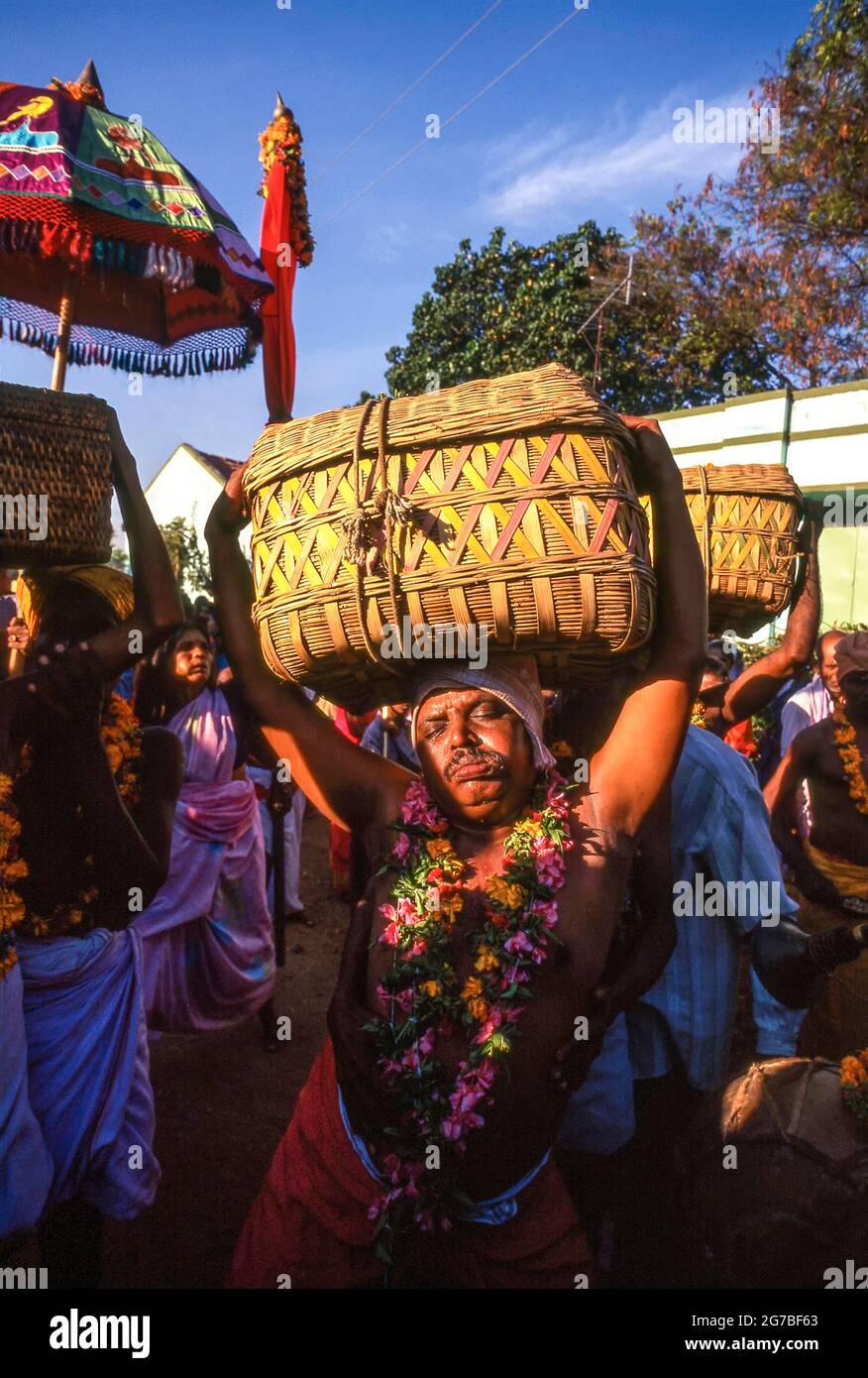 God possessed man; Mahasivaratri festival at poochiyur near Coimbatore ...