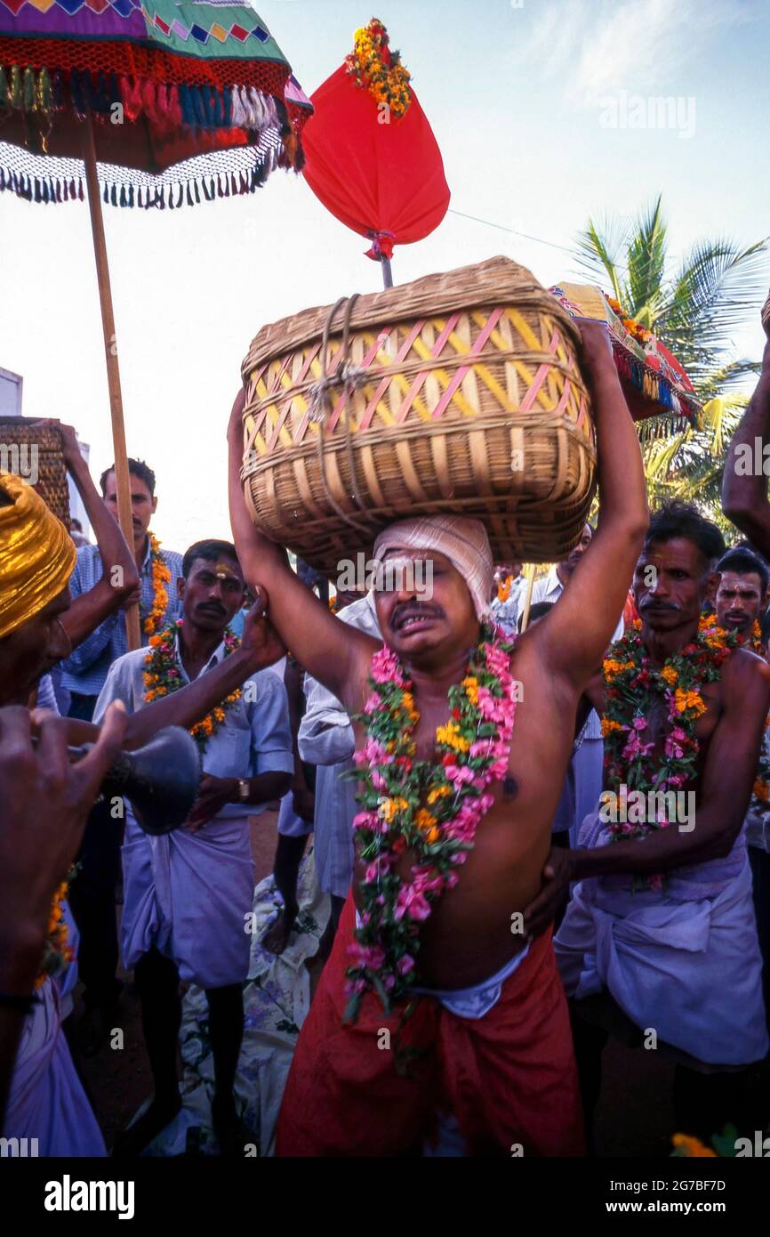 God possessed man; Mahasivaratri festival at poochiyur near Coimbatore ...
