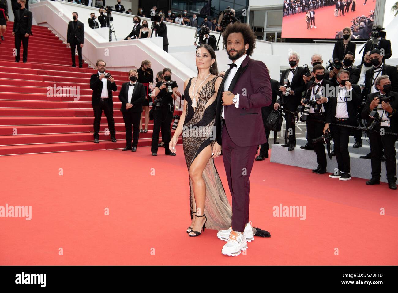 Cannes, France. 12th July, 2021. Marcelo Vieira and wife Clarisse Alves ...