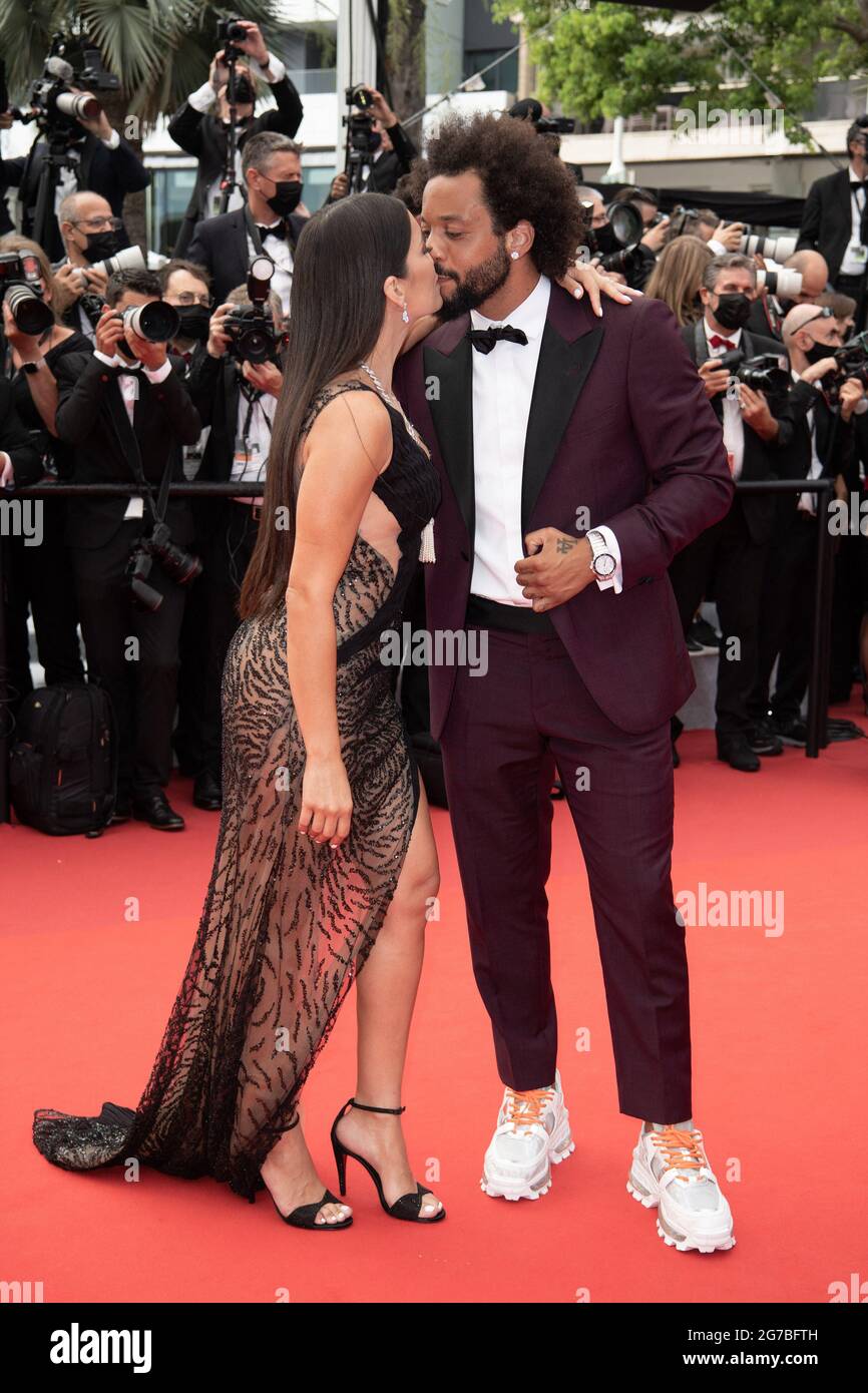 Cannes, France. 12th July, 2021. Marcelo Vieira and wife Clarisse Alves ...