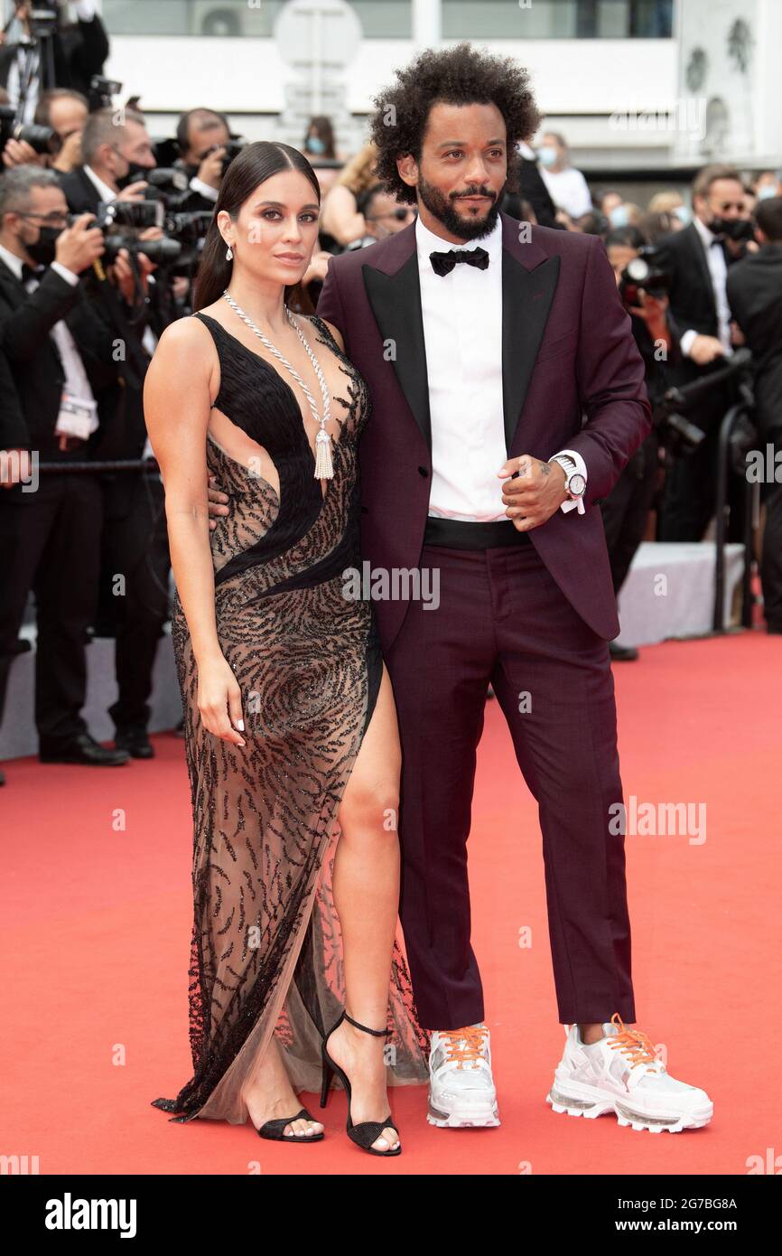 Cannes, France. 12th July, 2021. Marcelo Vieira and wife Clarisse Alves ...
