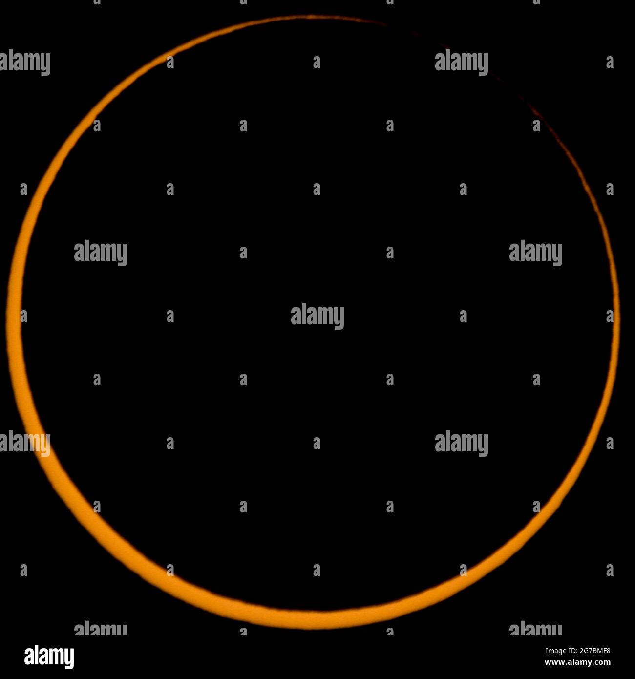 Third contact of an annular solar eclipse where lunar mountains let sun ...