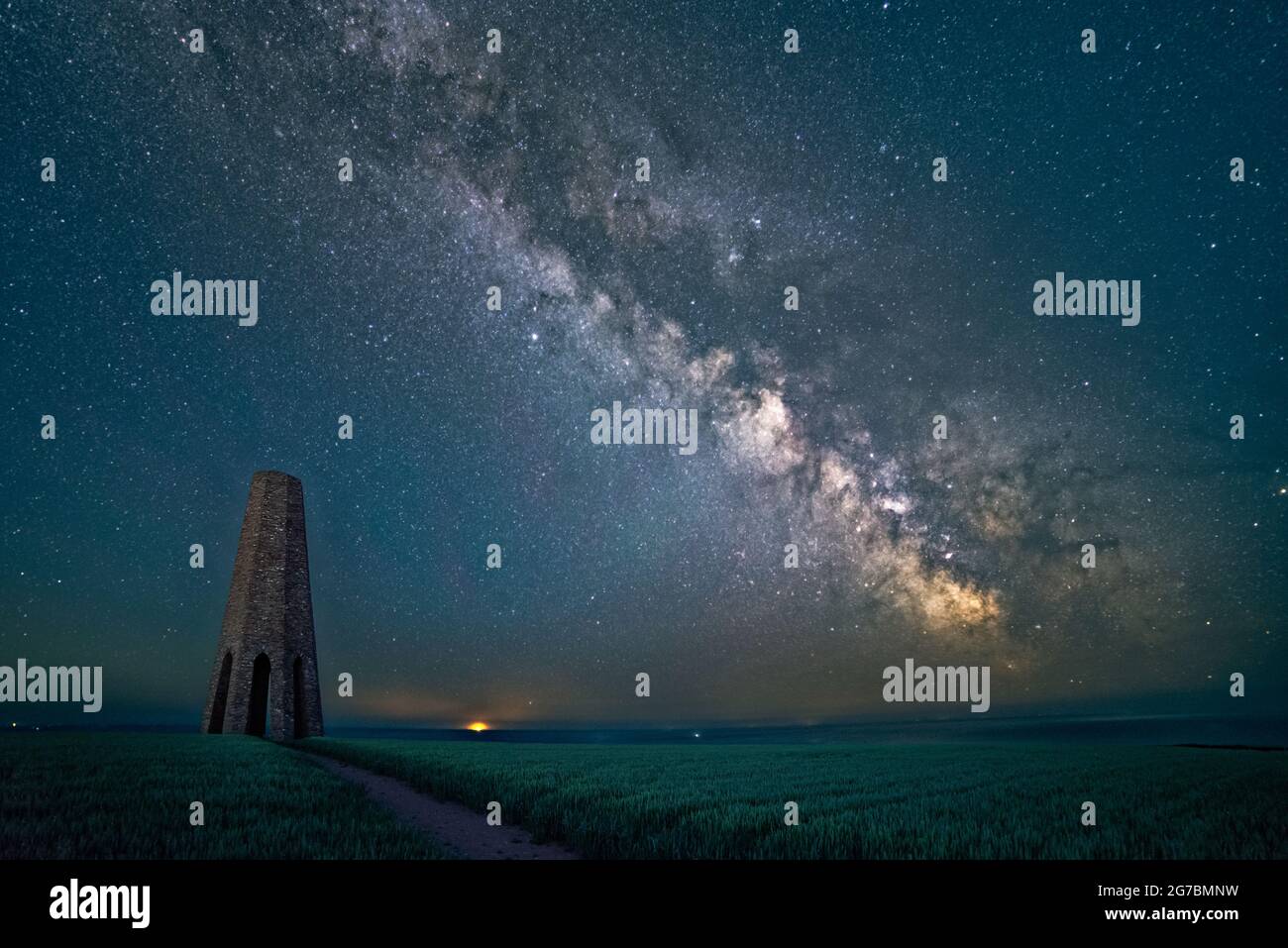 Milky Way over The Daymark, Devon, England, Europe Stock Photo - Alamy