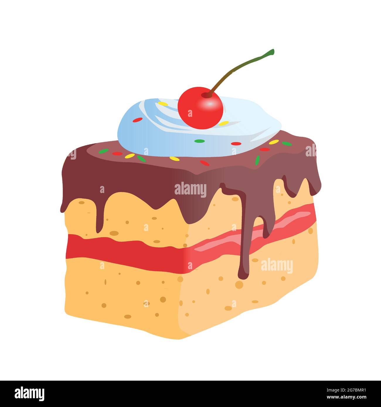 Realistic cake pastry on white background - Vector illustration Stock ...