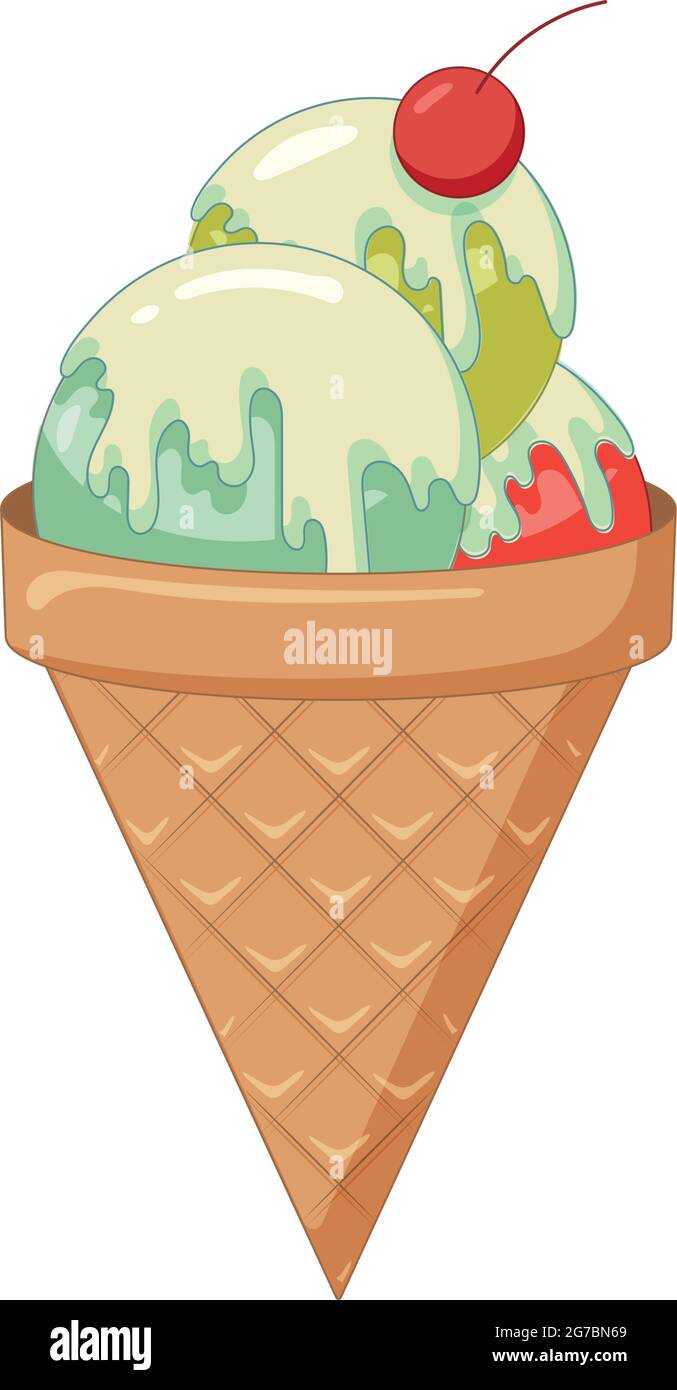 Realistic ice cream on white background - Vector illustration Stock ...