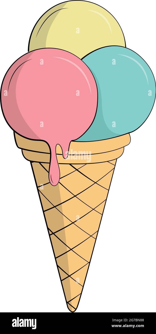 Realistic ice cream on white background - Vector illustration Stock ...