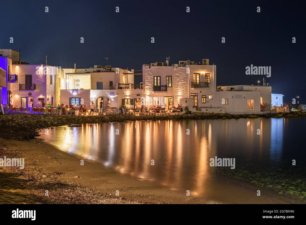 Iconic view from the picturesque seaside village of Naousa in the ...