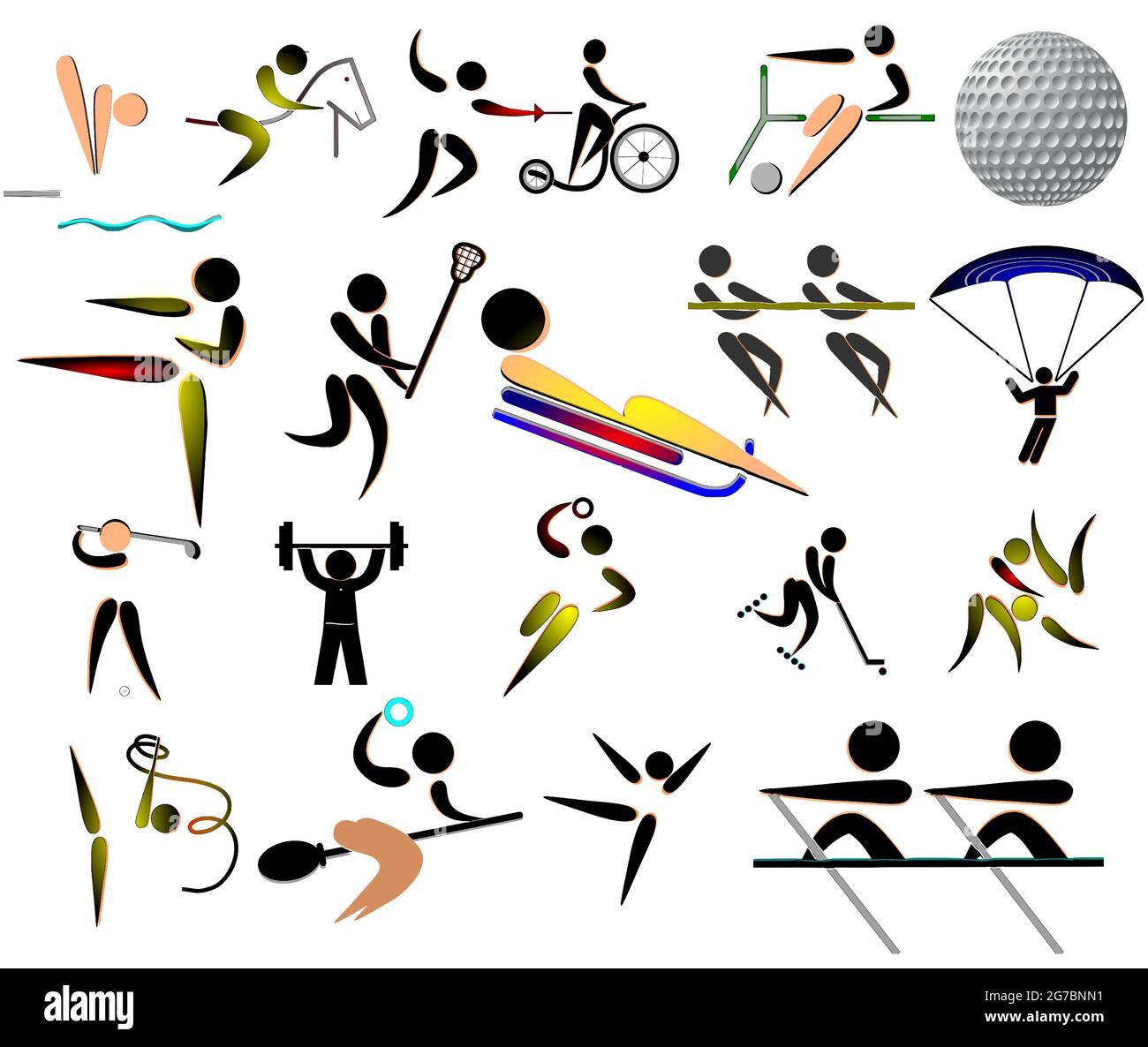 Olympic Sports Pictograms Icons High Resolution Stock Photography and ...