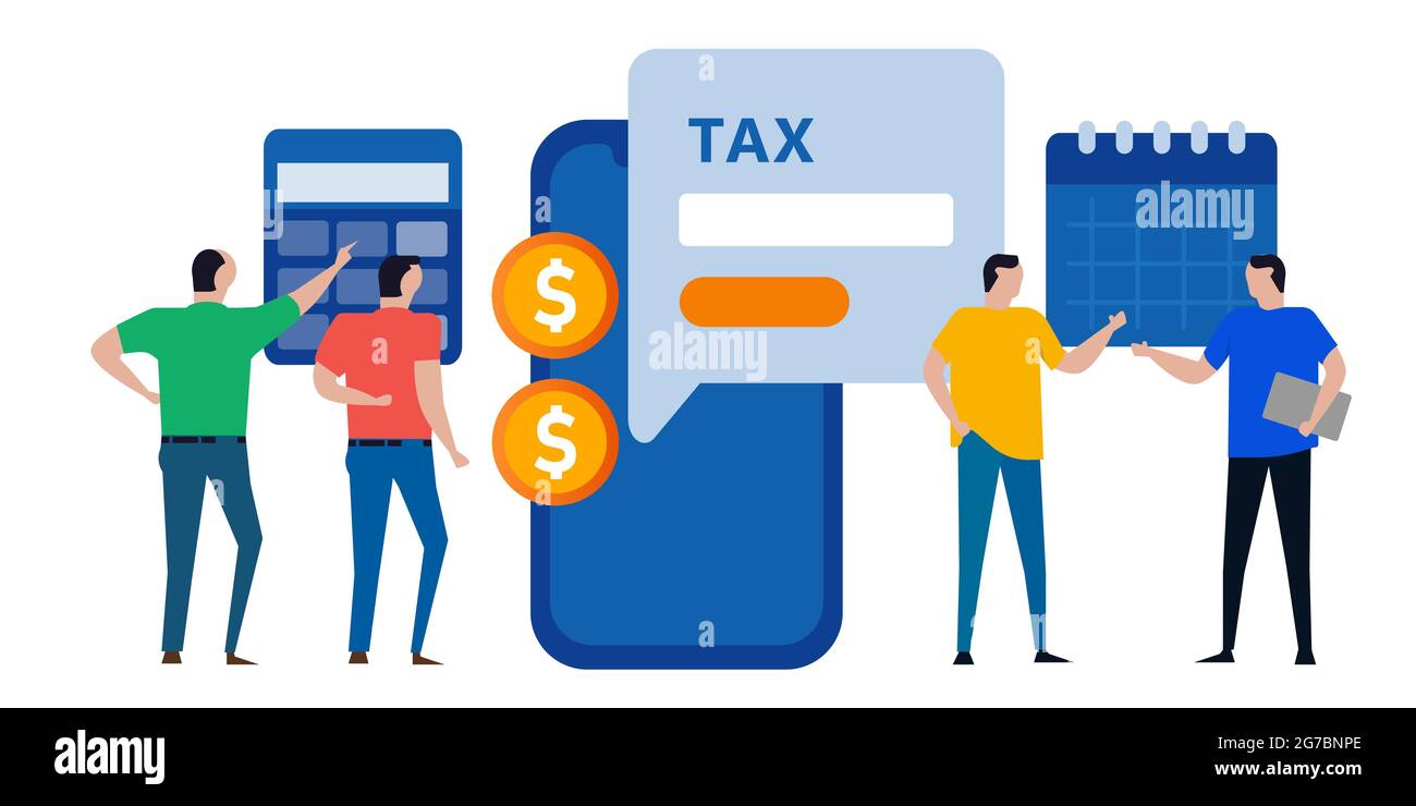 Tax form online using smartphone, people input filling the digital tax ...