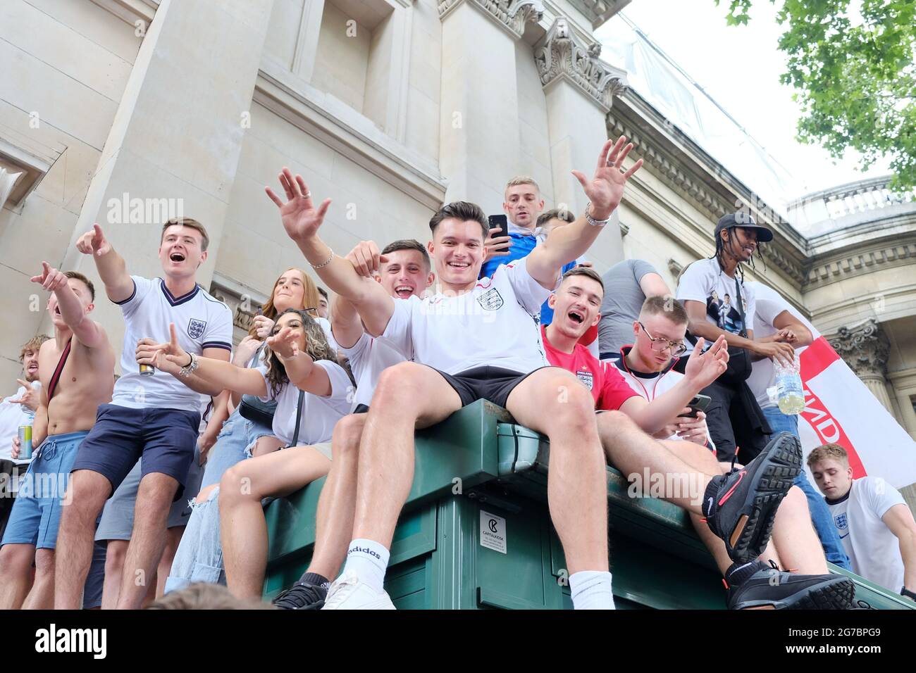 England football fans congregate outside of the official fan zone in ...