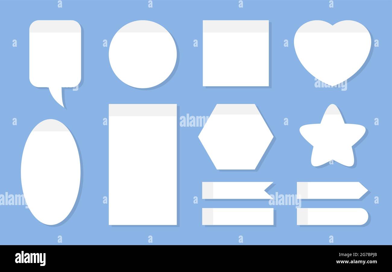 Office notes planning sticker set. Template empty white paper for ...