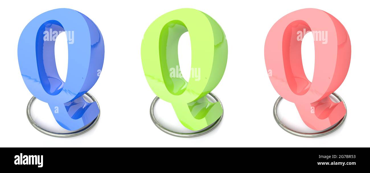 Character Q set isolated on white bkg Stock Photo - Alamy