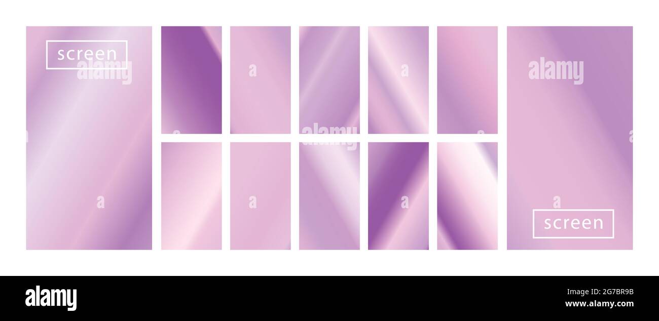 Mobile screen lock display collection of colorful backgrounds in trendy ...