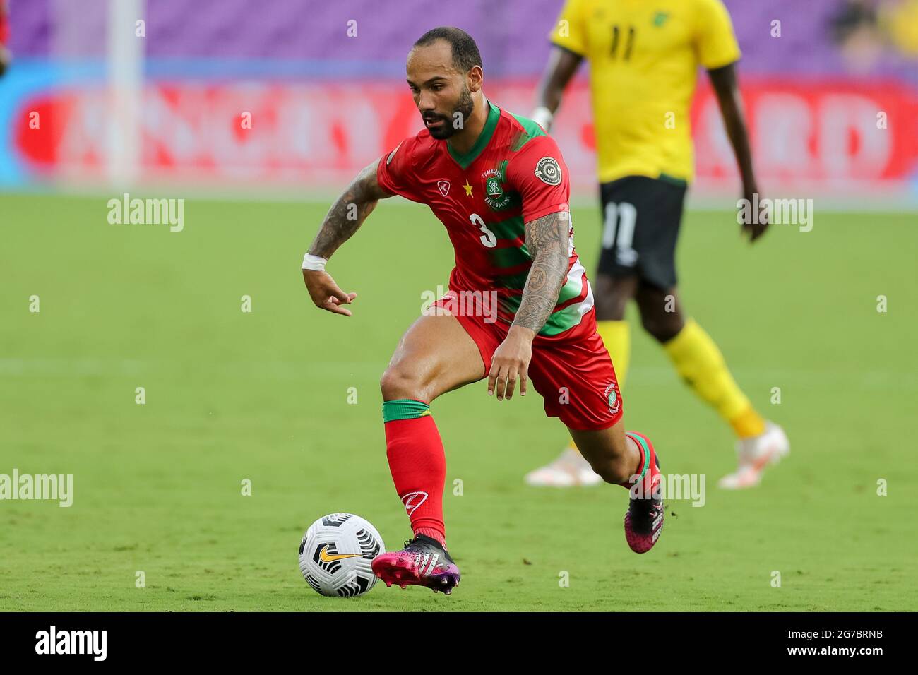 Orlando, Florida, USA. July 12, 2021: Suriname defender SEAN KLAIBER (3 ...