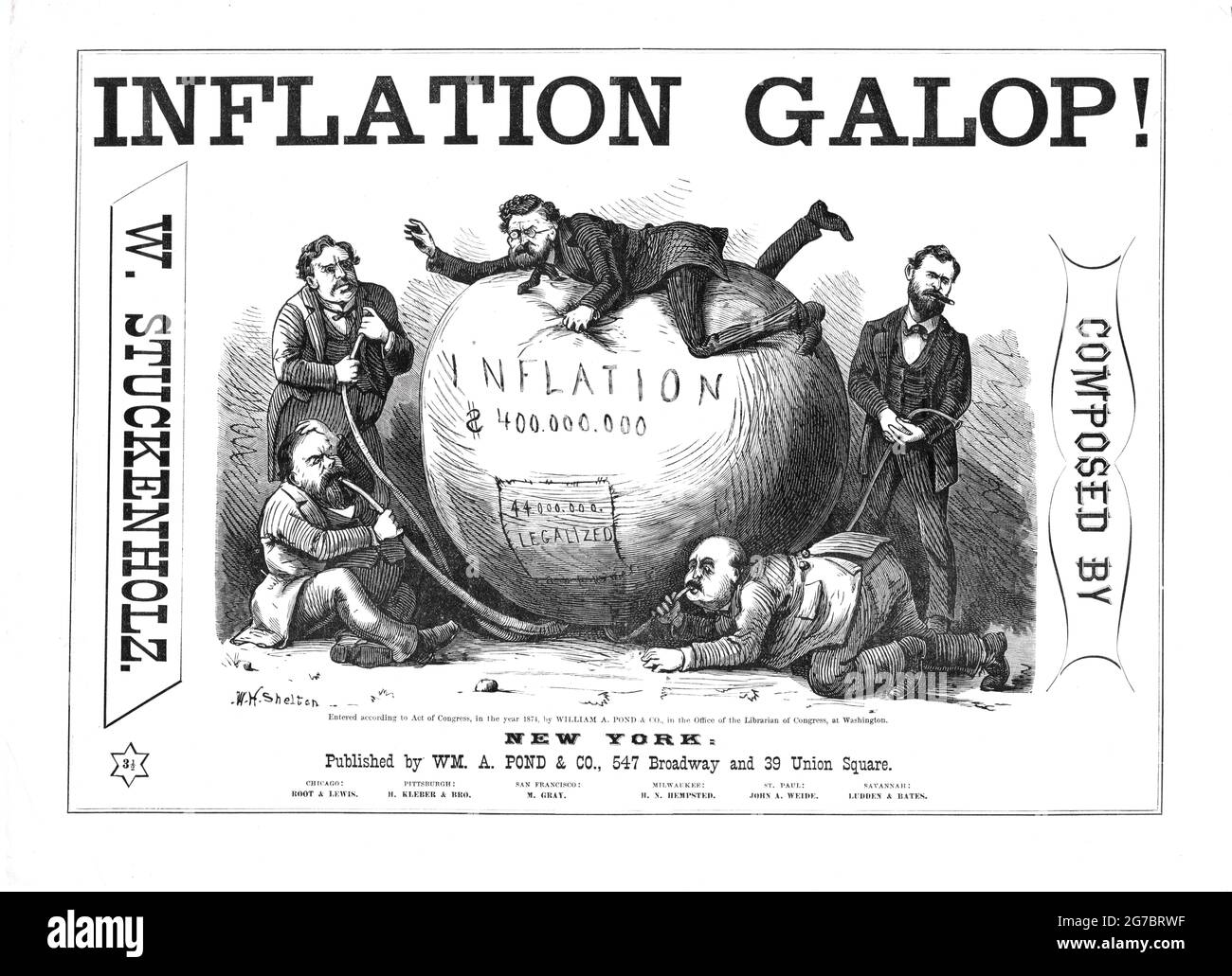 Inflation Galop,1874 sheet music Stock Photo - Alamy