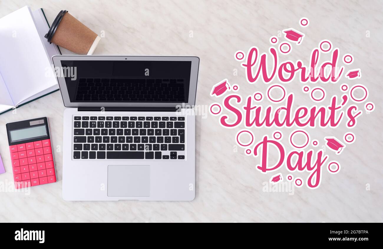 Beautiful greeting card for World Students' Day Stock Photo - Alamy