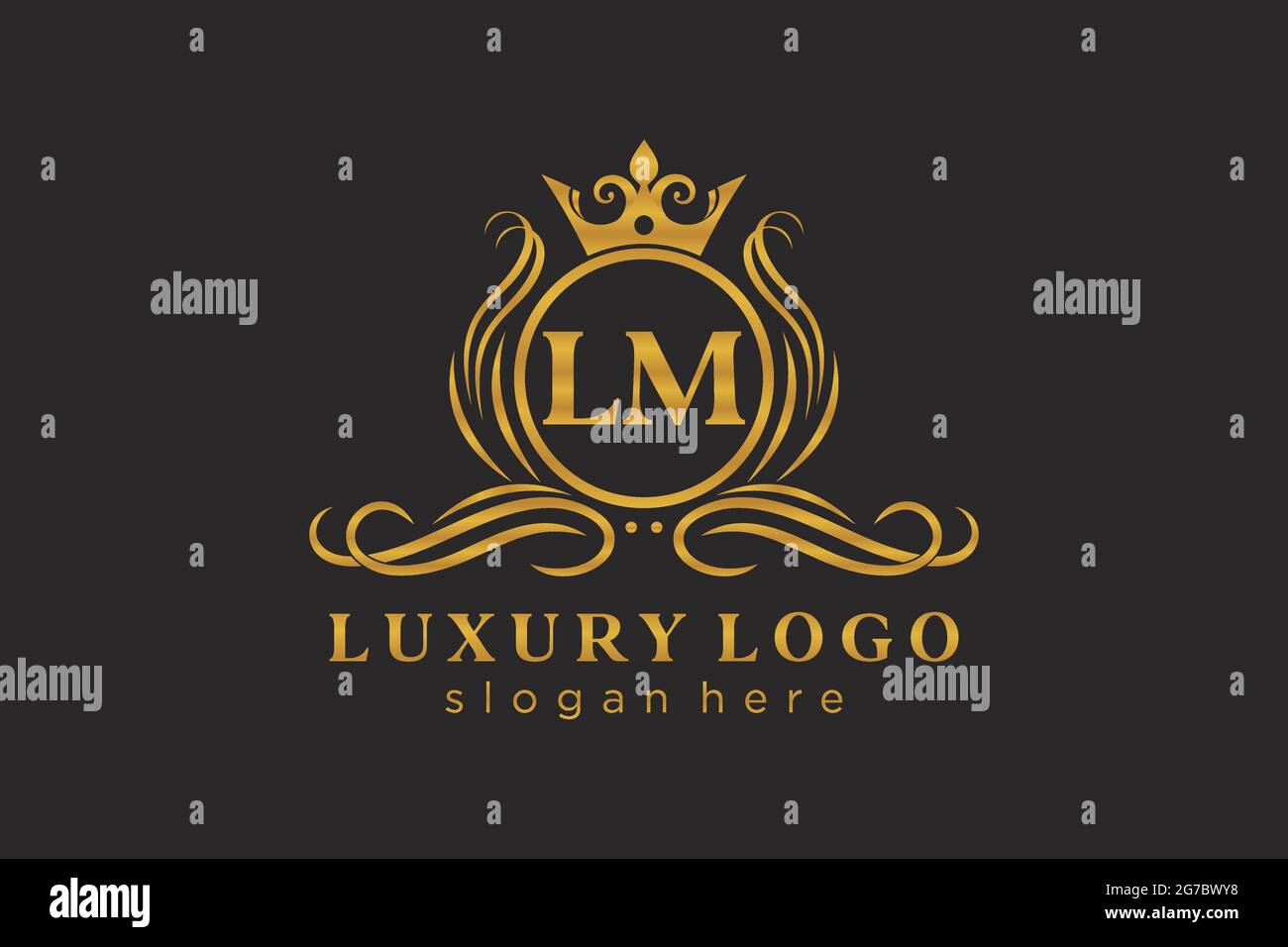 LM Letter Royal Luxury Logo template in vector art for Restaurant ...