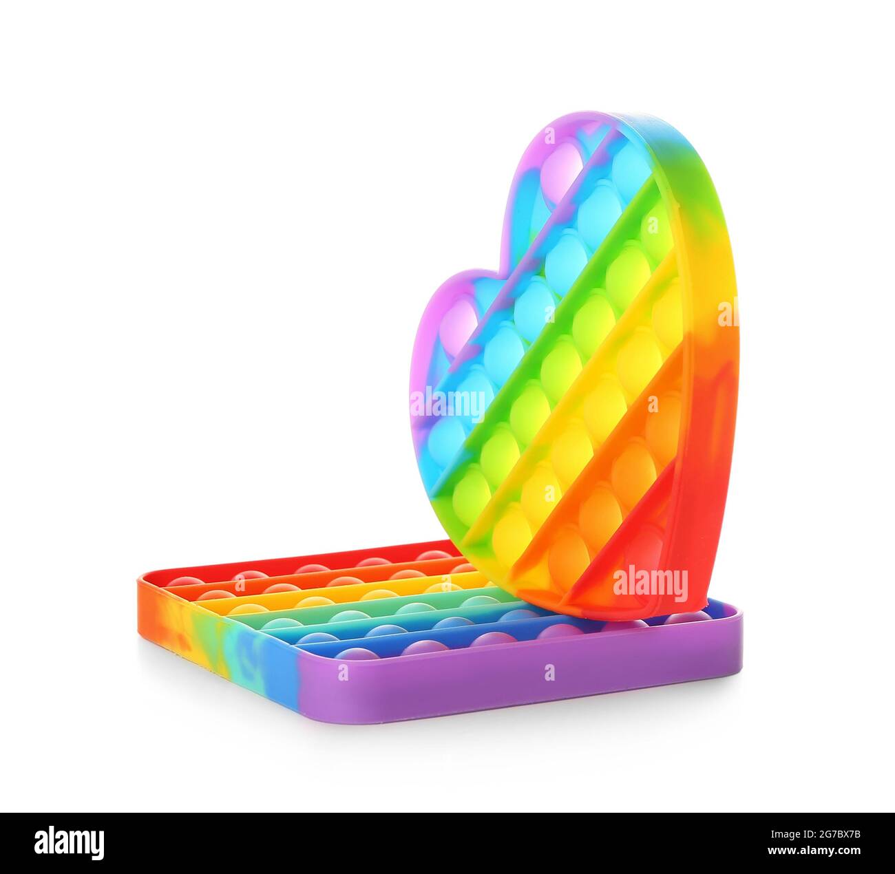Bright fidget toys on white background Stock Photo - Alamy