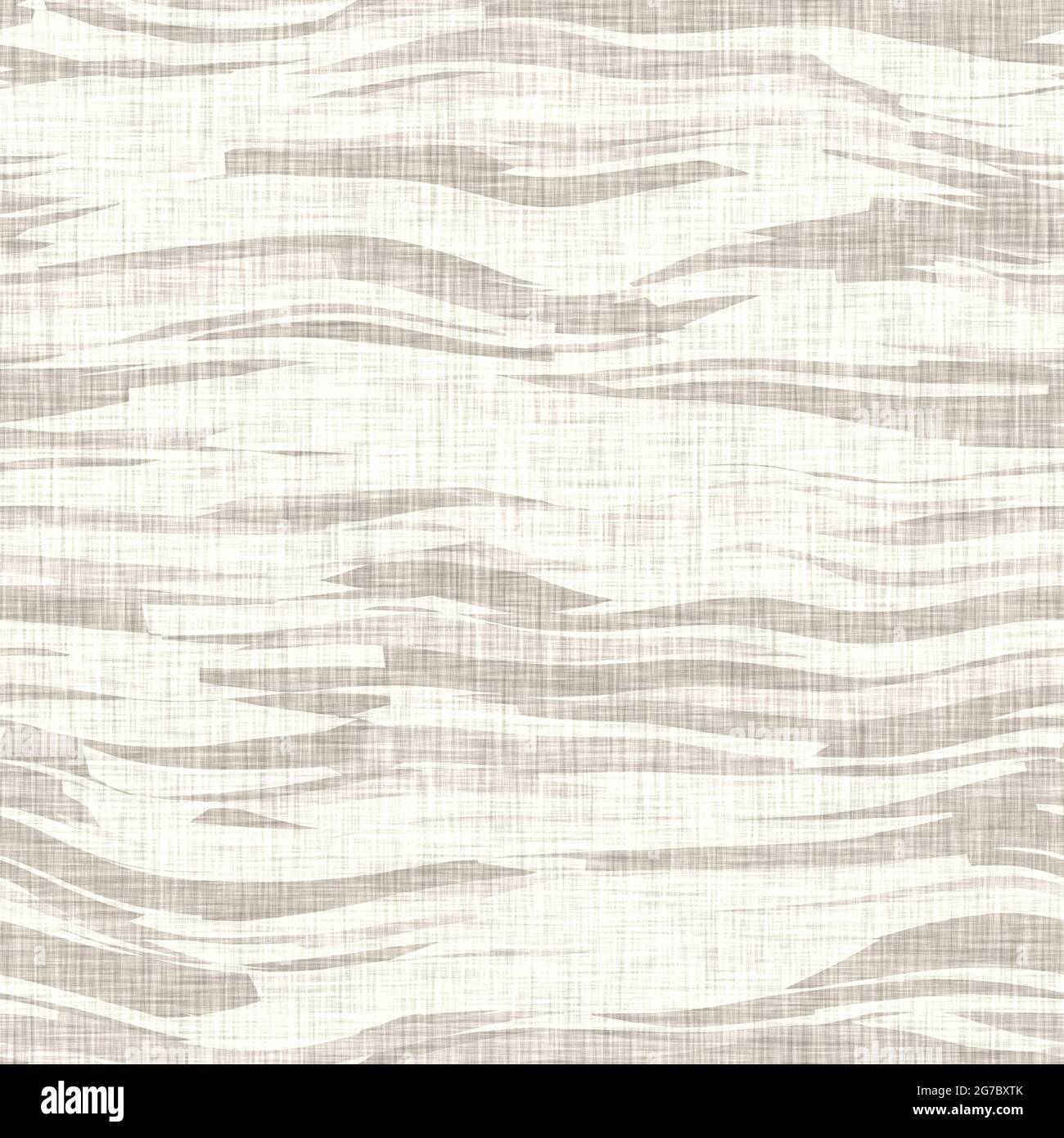 Linen texture background with wavy broken stripe. Organic irregular ...
