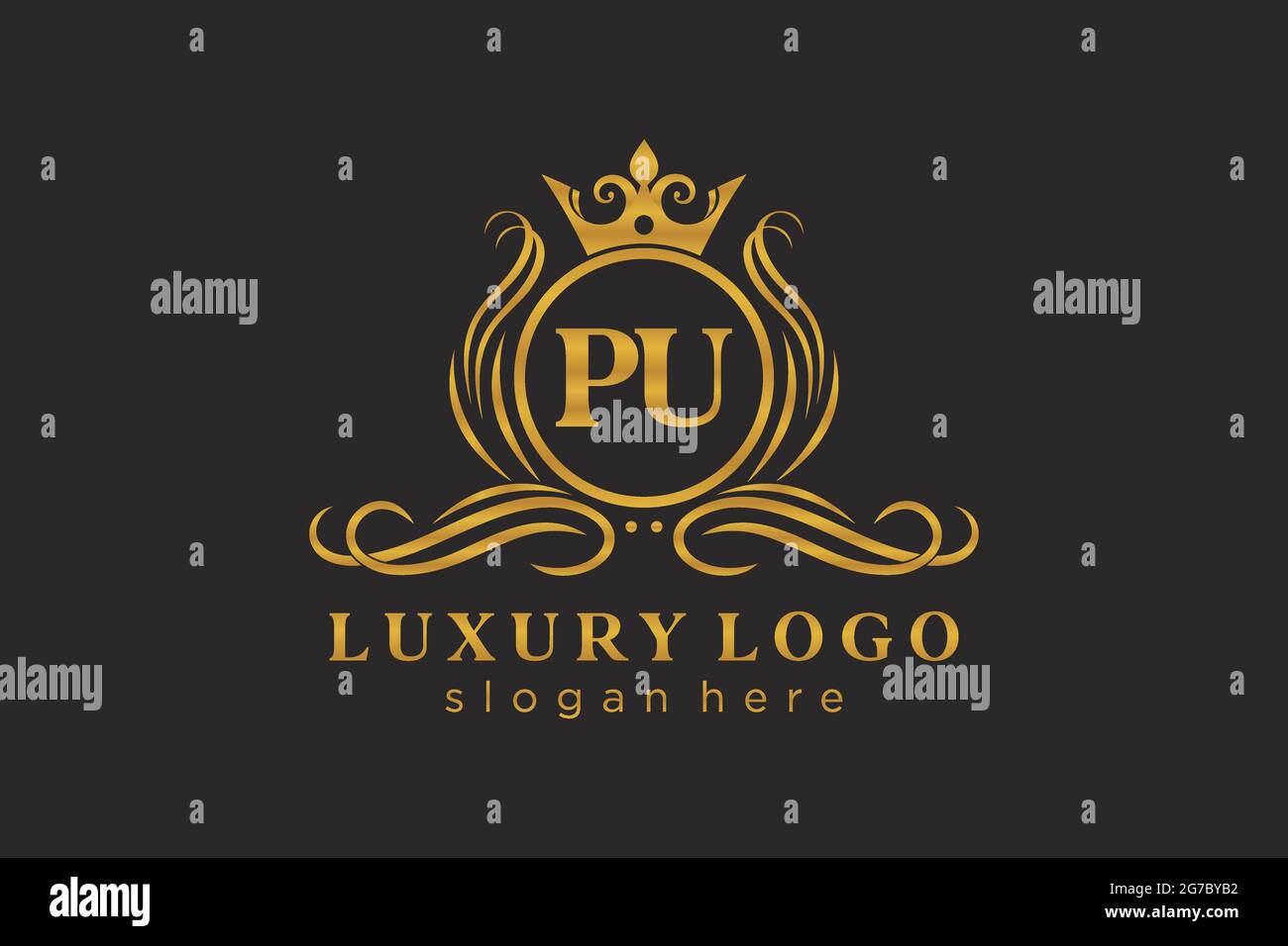 PU Letter Royal Luxury Logo template in vector art for Restaurant ...