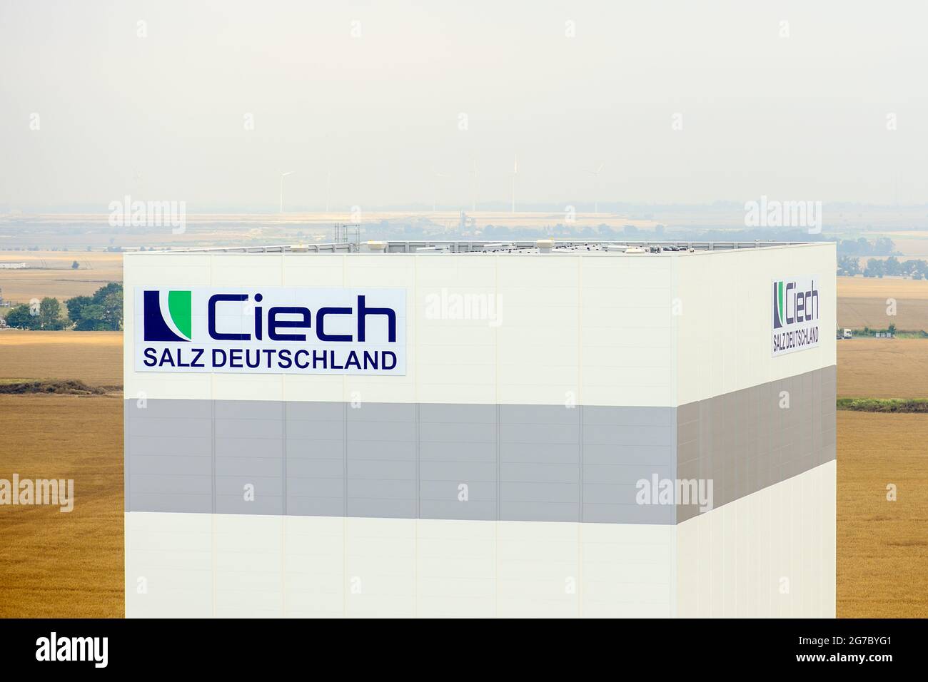 12 July 2021, Saxony-Anhalt, Staßfurt: "Ciech Salz Deutschland" is ...