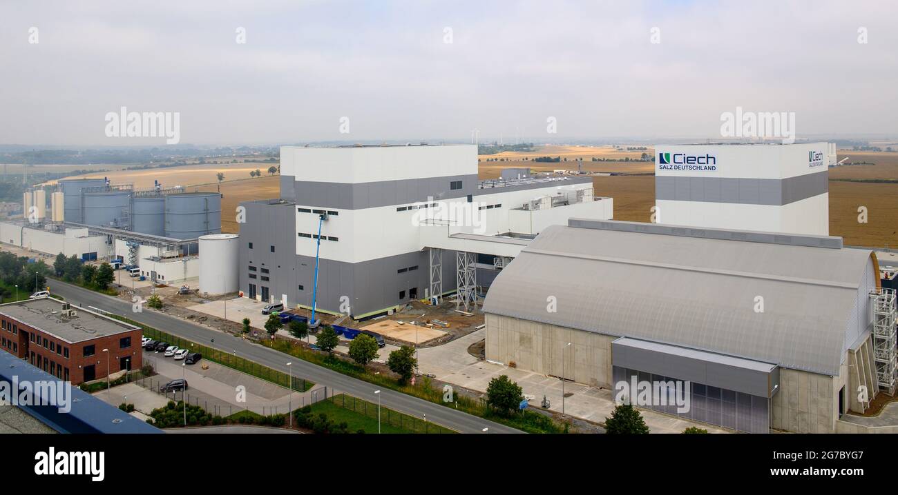 12 July 2021, Saxony-Anhalt, Staßfurt: The new plant of the chemical ...