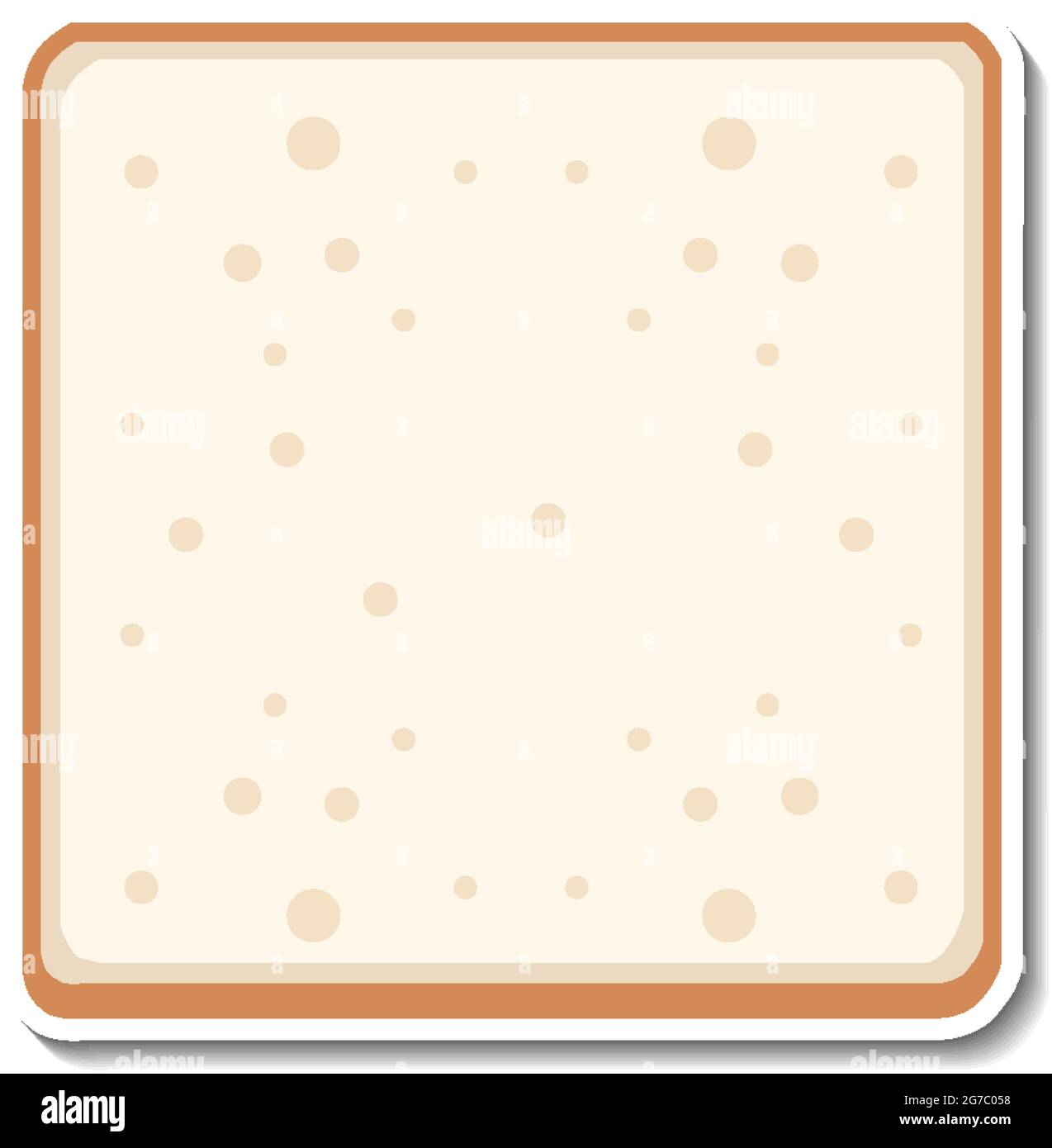 Top view of sliced bread sticker on white background illustration Stock ...