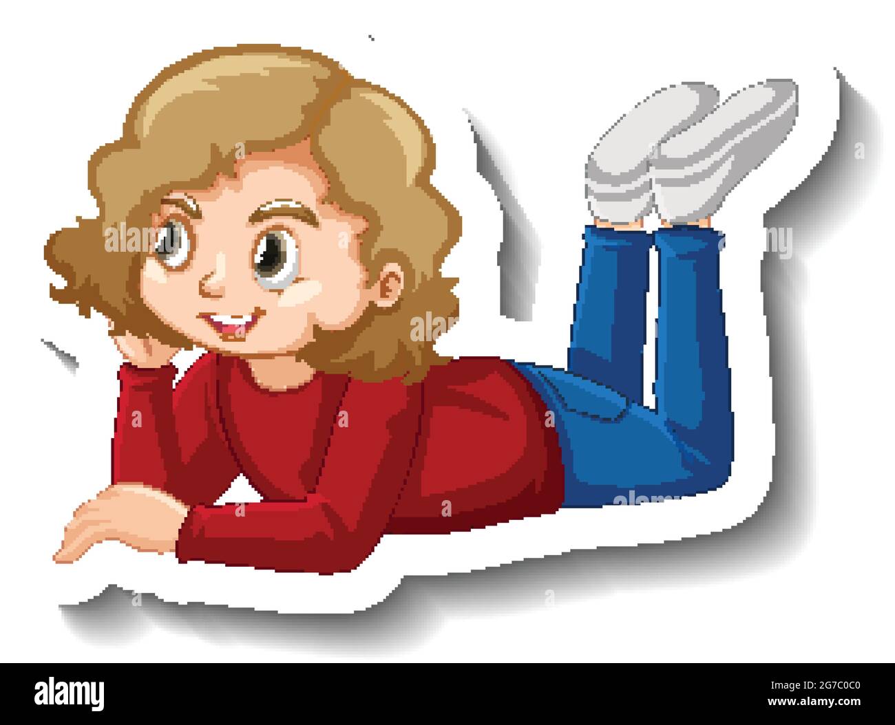 Girl laying down Stock Vector Images - Alamy