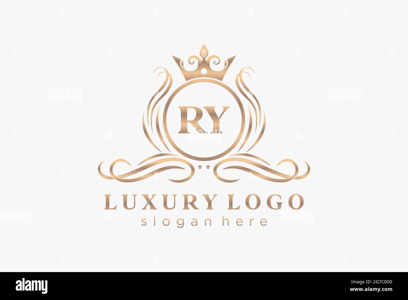 RY Letter Royal Luxury Logo template in vector art for Restaurant ...