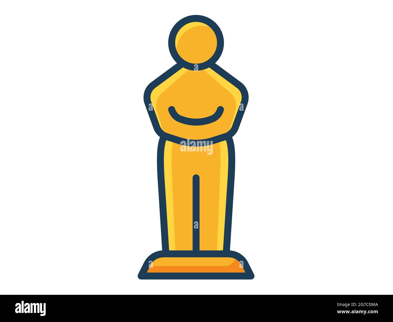 prize oscar single isolated icon with filled line style vector ...