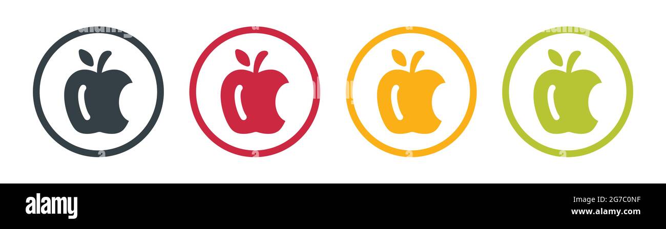 Apple bite icon vector illustration. Healthy fruit concept Stock Vector ...