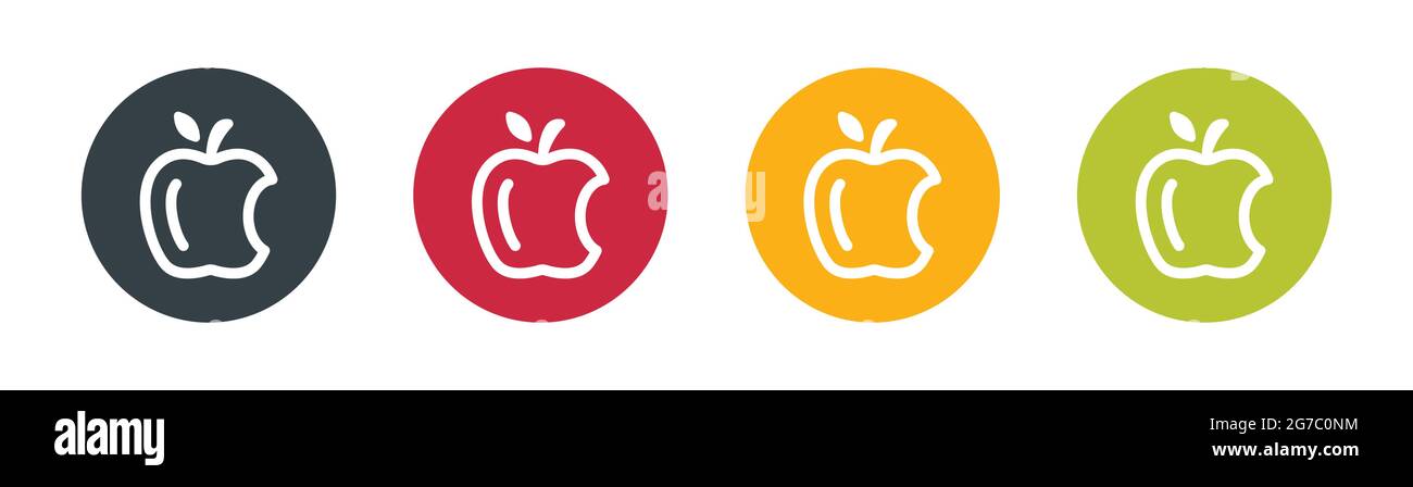 Apple bite icon vector illustration. Healthy fruit concept Stock Vector ...