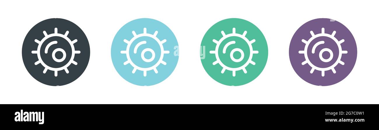 Microbes and germs icons, different viruses and bacteria symbol Stock ...