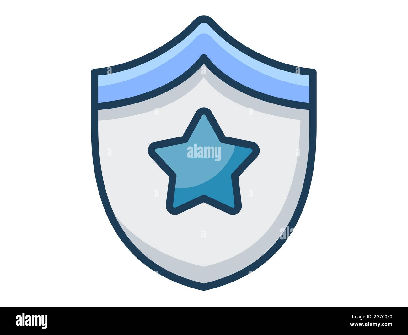 emblem badge star shield single isolated icon with filled line style ...