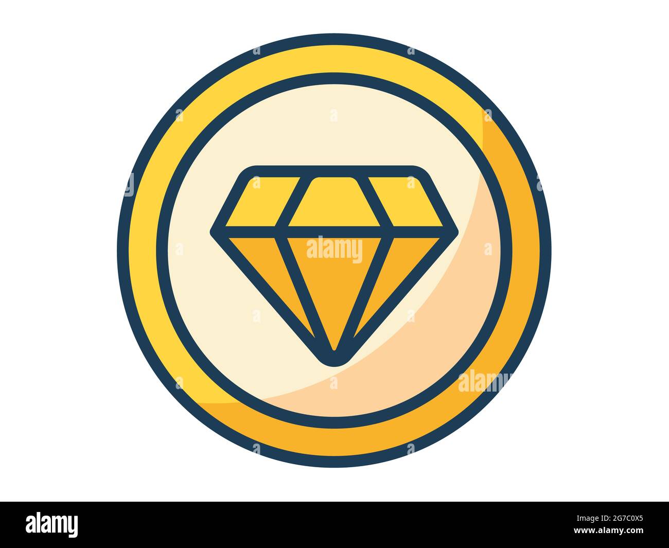 diamond award single isolated icon with filled line style vector ...