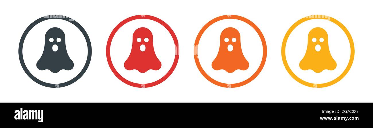 Ghost, phantom or apparition haunting icon vector illustration. Scary ...